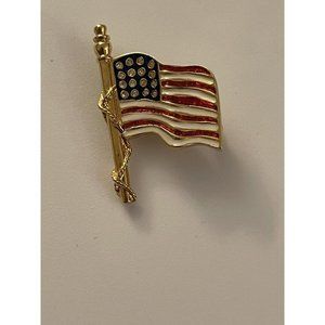 Jewelry | Vintage Usa Us Flag Pin Gold Colored C5 | Poshmark